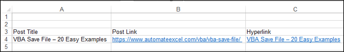 VBA Hyperlinks - Automate Excel