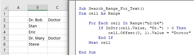 Find Text In A String Instr Function Vba Code Examples
